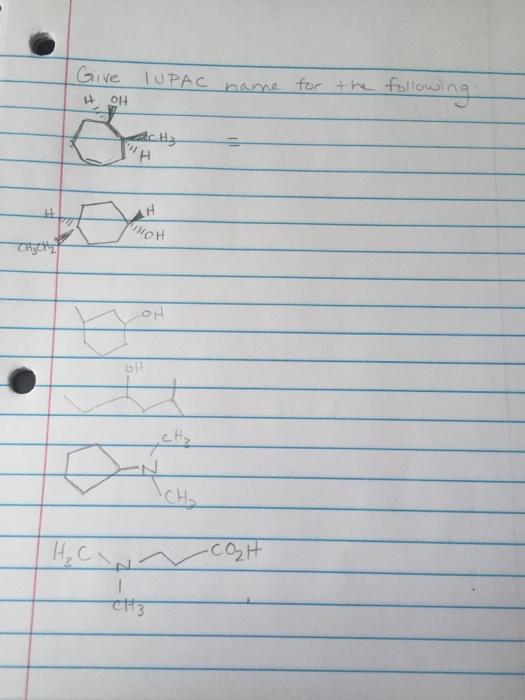 Solved Give IUPAC name for the following: | Chegg.com