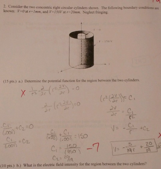Solved 2. Consider the two concentric right circular | Chegg.com