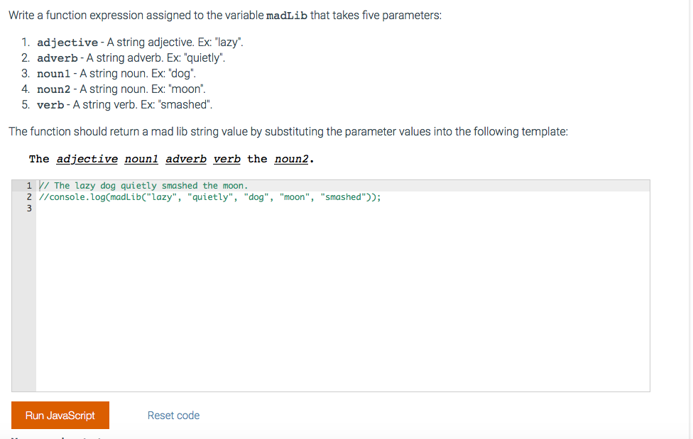 Solved Write a function expression assigned to the variable | Chegg.com