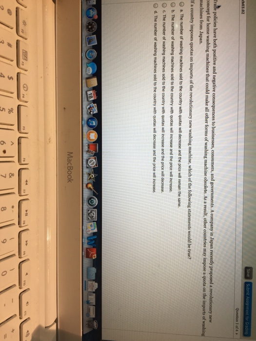 Solved If a country imposes quotas on imports of the | Chegg.com