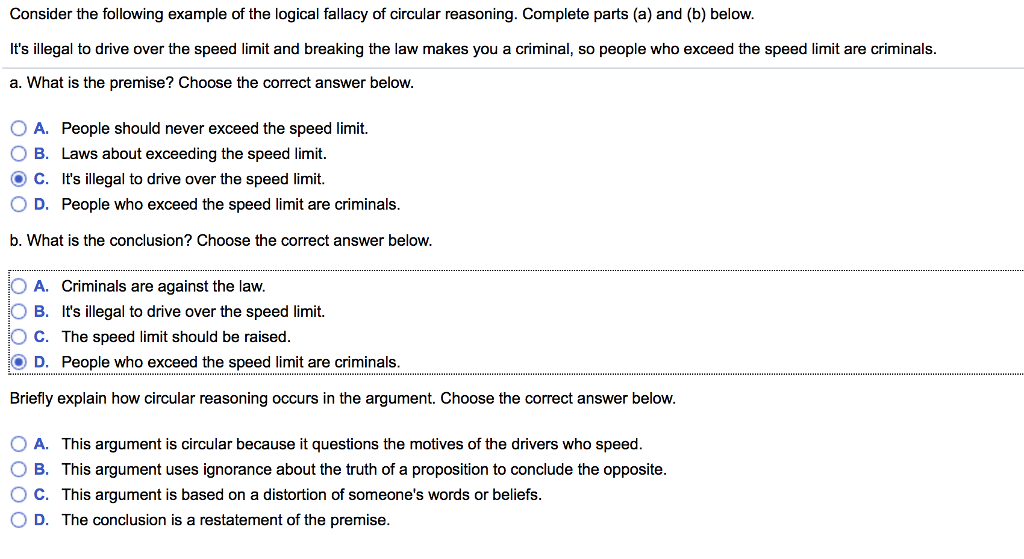 Solved Consider the following example of the logical fallacy | Chegg.com