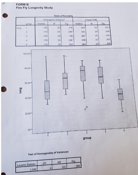 Solved FORM B Fire Fly Longevity Study Tests of Nomait 118 | Chegg.com