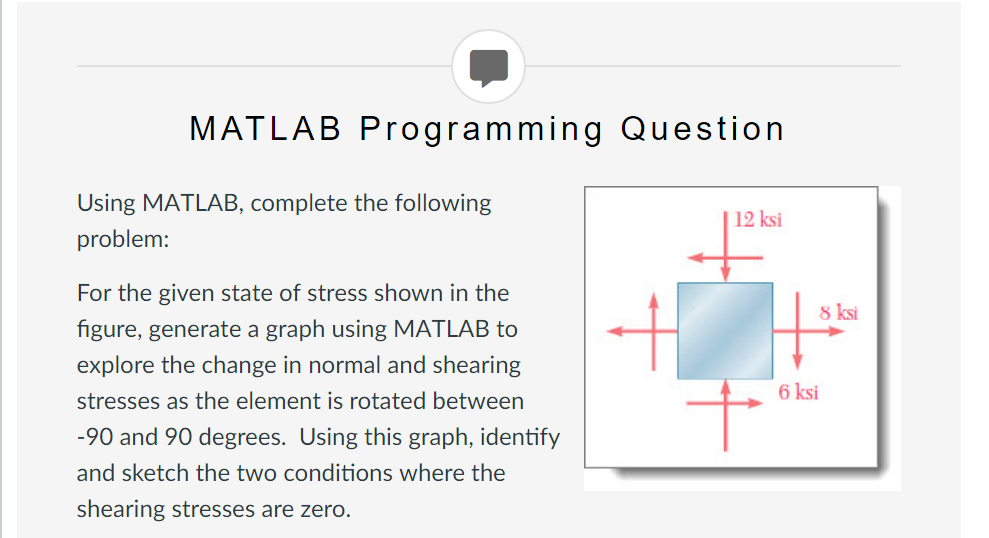 Solved Using MATLAB, complete the following problem: For the | Chegg.com