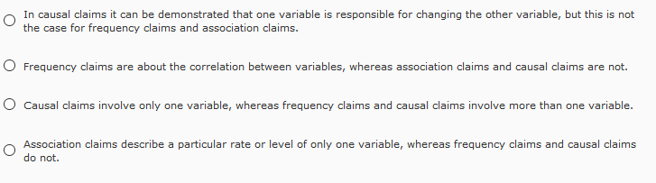 Solved In causal claims it can be demonstrated that one | Chegg.com