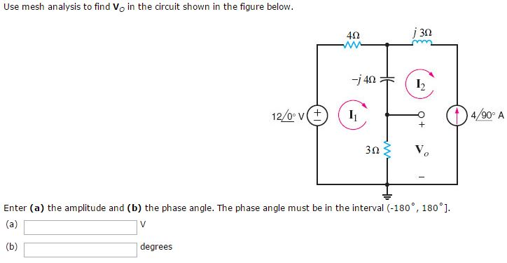 Solved Use mesh analysis to find Vo in the circuit shown in | Chegg.com