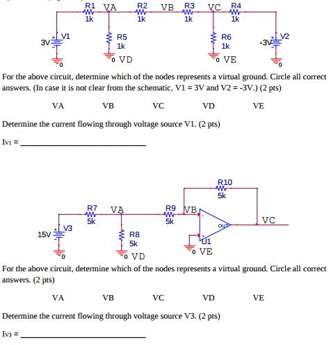 Solved For the above circuit, determine which of the nodes | Chegg.com