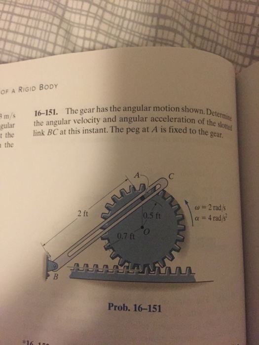 Solved The gear has the angular motion shown. Determine the | Chegg.com