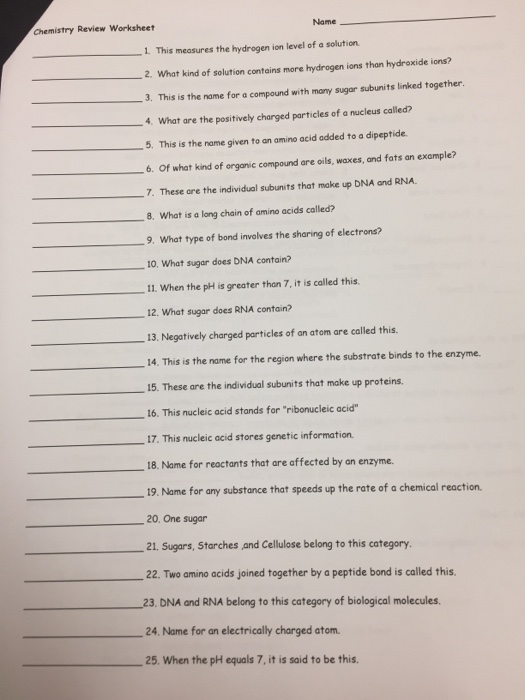 Solved Chemistry Review Worksheet Name 1. This measures the | Chegg.com