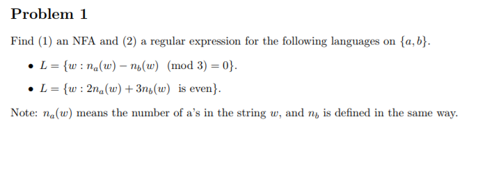 Solved Find (1) an NFA and (2) a regular expression for the | Chegg.com