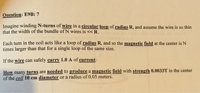 Solved Imagine winding N-turns of wire in a circular loop of | Chegg.com