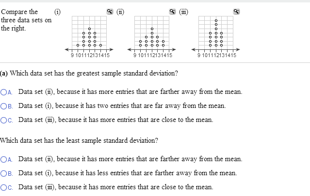 Solved Which data set has the greatest sample standard | Chegg.com