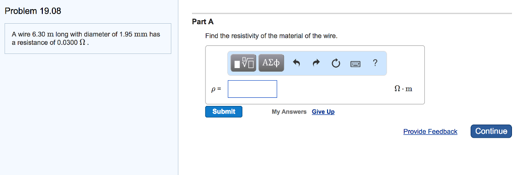 Solved Problem 19.08 A wire 6.30 m long with diameter of | Chegg.com