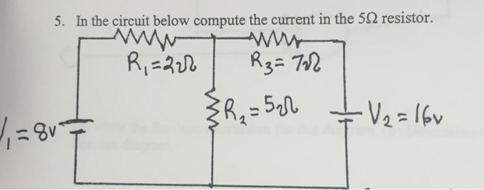 Solved In the circuit below compute the current in the 5 Ohm | Chegg.com