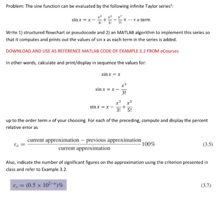Solved Write a flowchart or pseudocode and anMatlab | Chegg.com