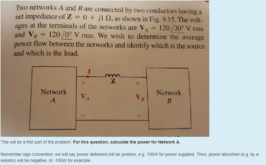 Solved Two networks A and B are connected by two conductors | Chegg.com