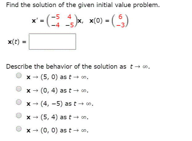 Solved Find The Solution Of The Given Initial Value Problem
