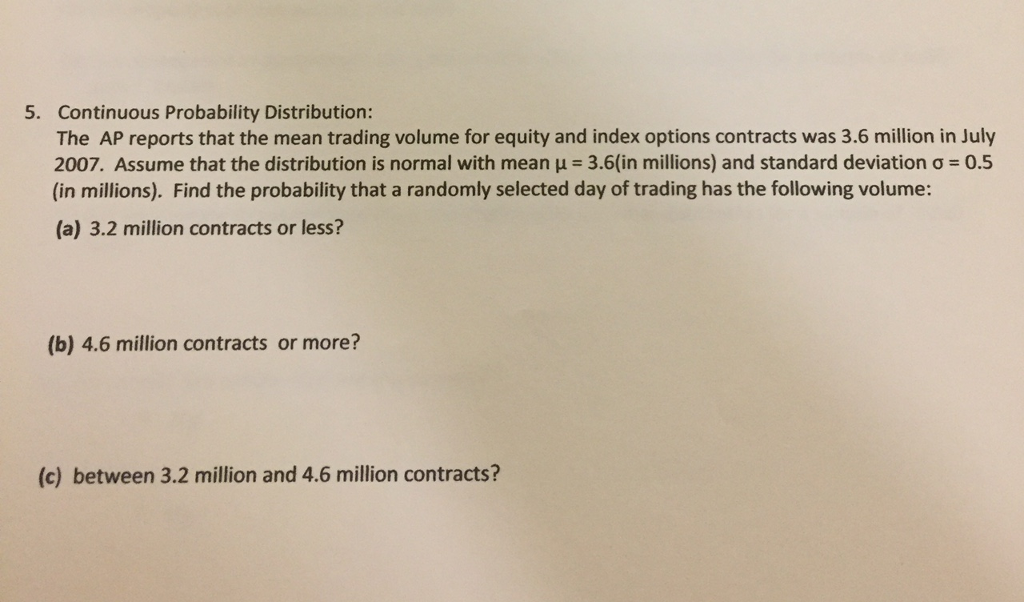 Solved 5. Continuous Probability Distribution: The AP | Chegg.com
