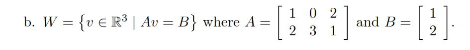 Solved Using the subspace test, explain why the following | Chegg.com