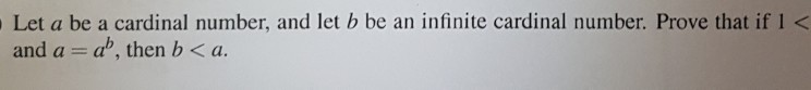 Let a be a cardinal number, and let b be an infinite | Chegg.com