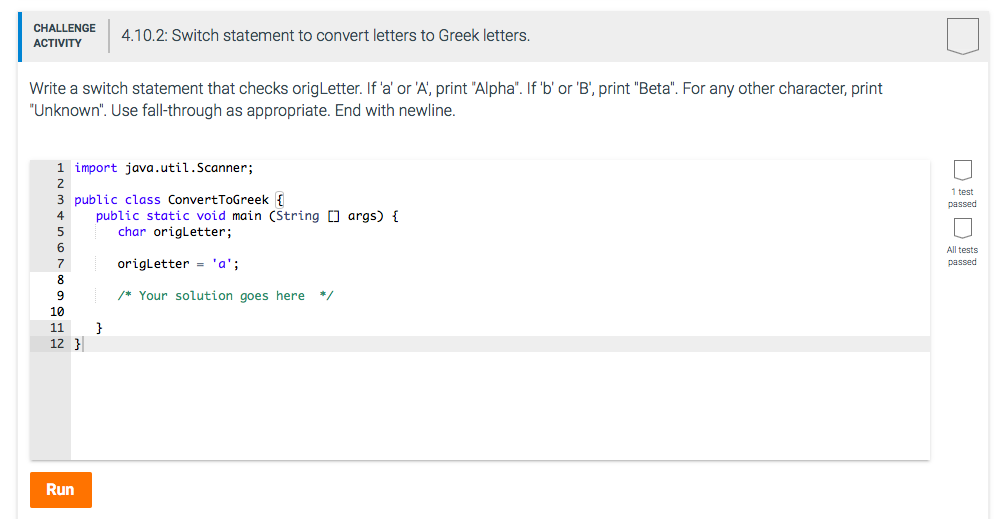 Solved: CHALLENGE ACTIVITY 4.10.2: Switch Statement To Con... | Chegg.com