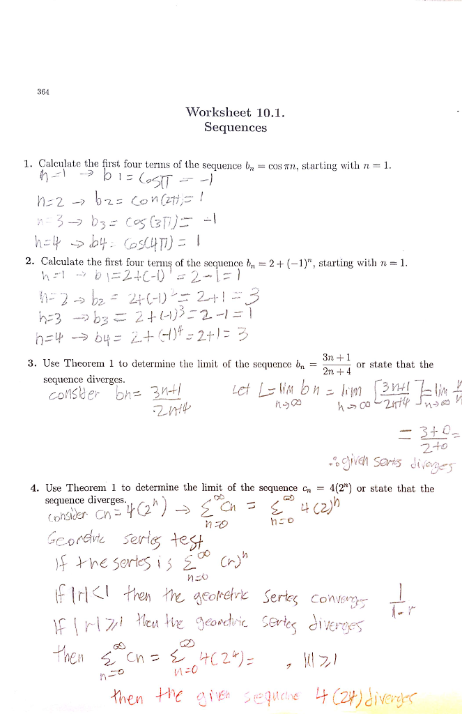 Solved Sequences Calculate the first four terms of the | Chegg.com