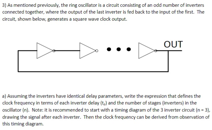 Solved the ring oscillator is a circuit consisting of an odd | Chegg.com