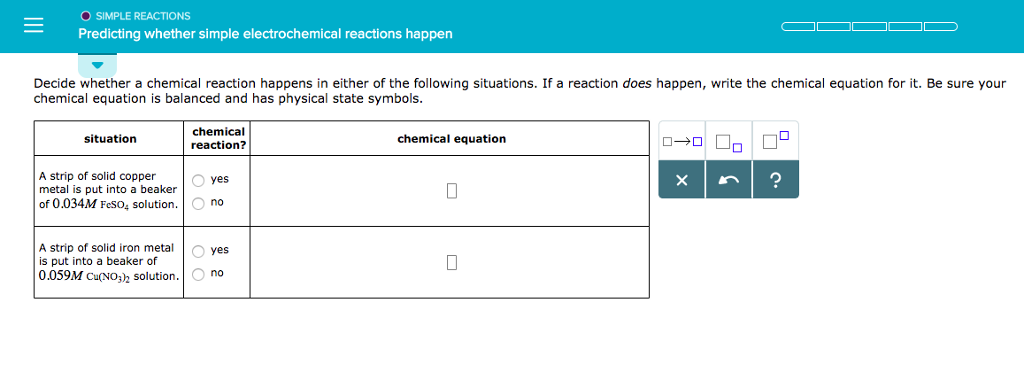 Solved O SIMPLE REACTIONS Predicting whether simple | Chegg.com
