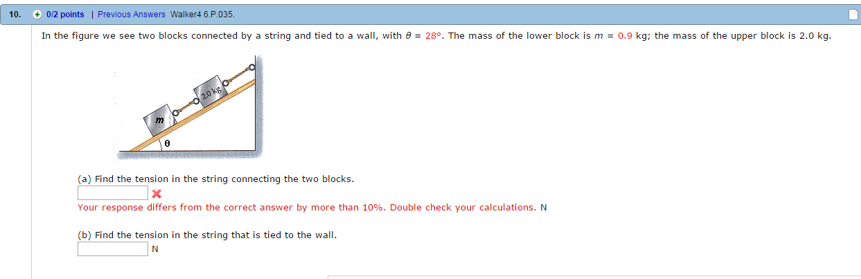 Solved In the figure we see two blocks connected by a string | Chegg.com