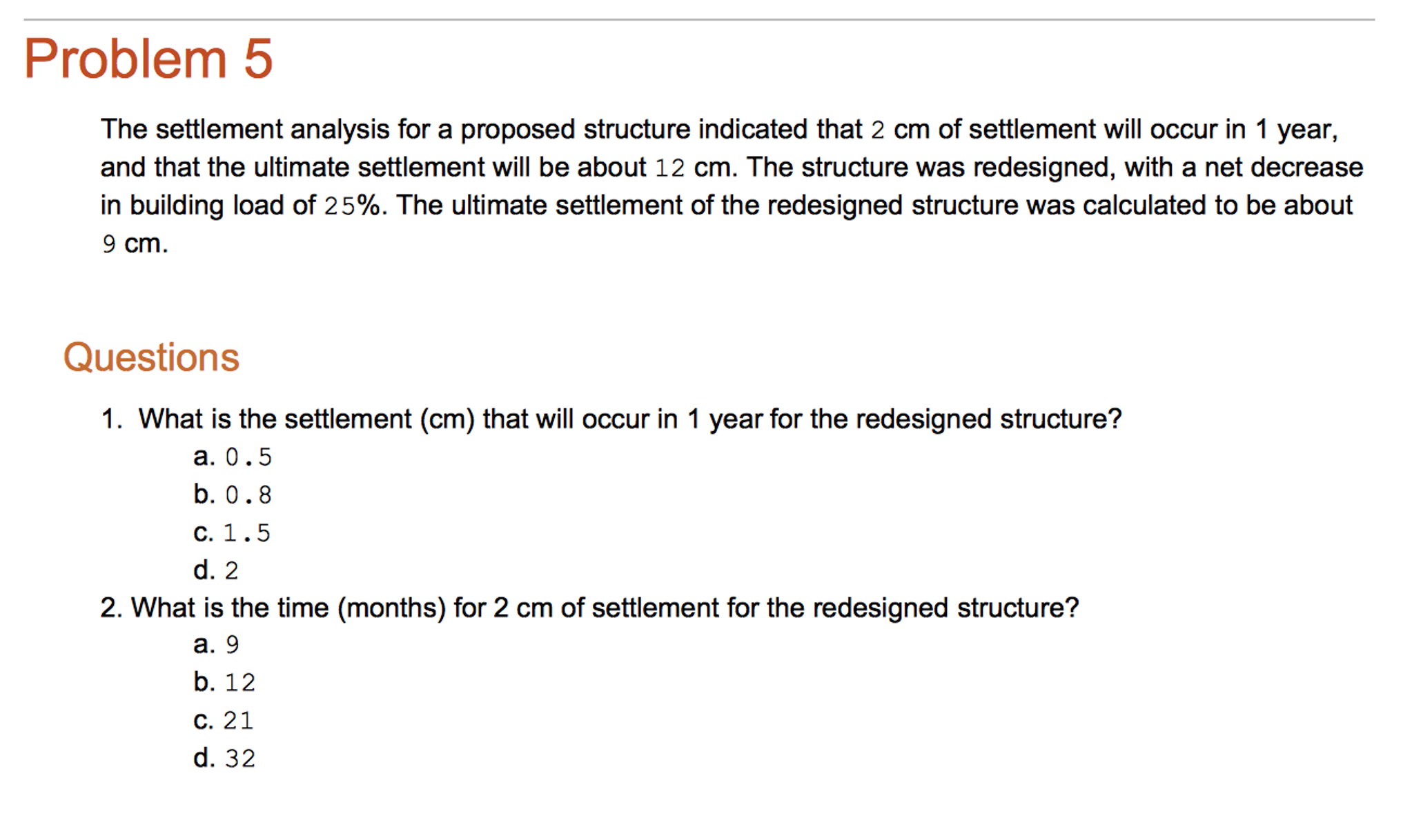 Solved The settlement analysis for a proposed structure | Chegg.com