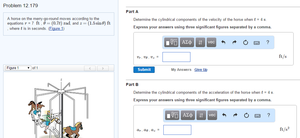 Solved A horse on the merry-go-round moves according to | Chegg.com