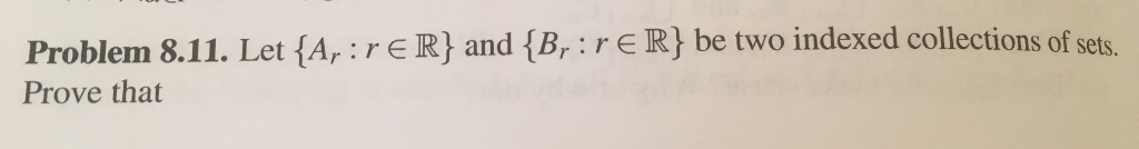 Solved Problem 8.11. Let (Ar: re R and (B, : r R] be two | Chegg.com