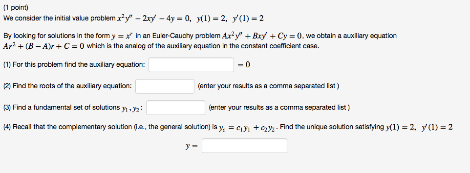 Solved We consider the initial value problem x^2y" - 2xy' - | Chegg.com