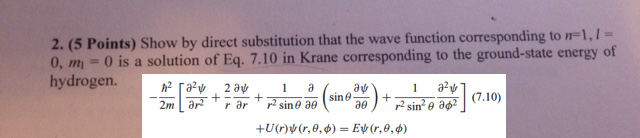 Solved Show by direct substitution that the wave function | Chegg.com