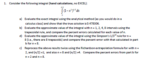 Consider the following integral (hand calculations, | Chegg.com