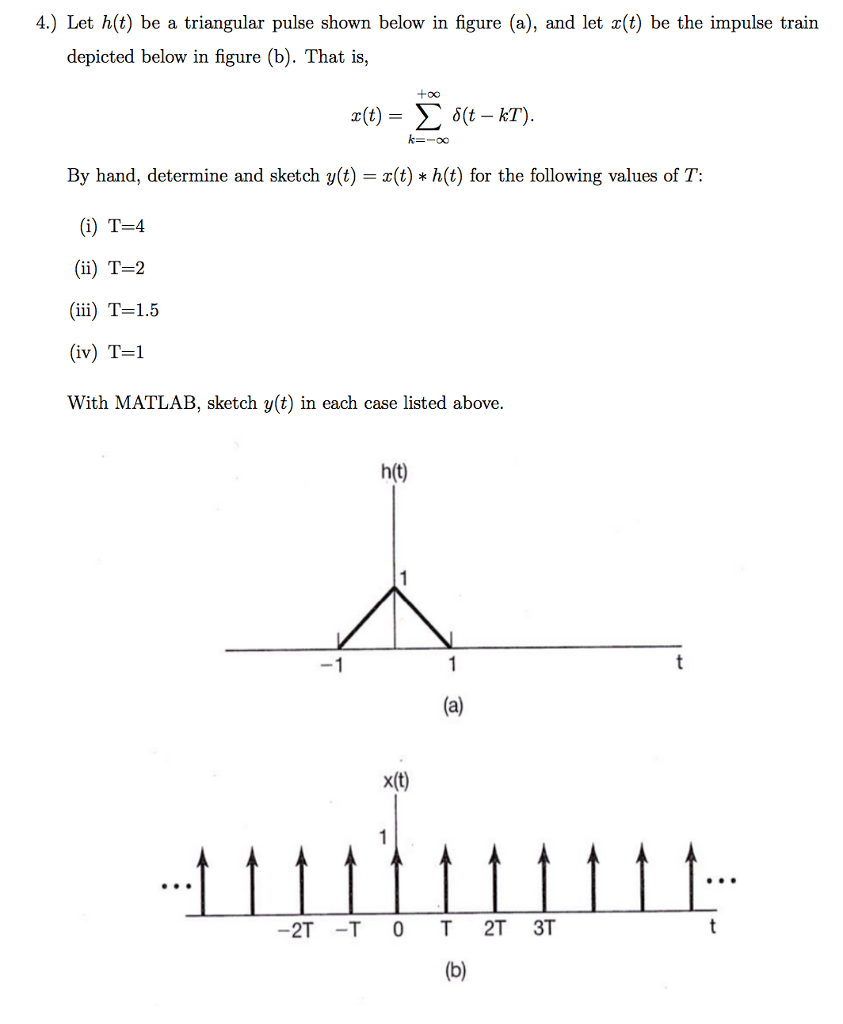 Solved Let h(t) be a triangular pulse shown below in figure | Chegg.com