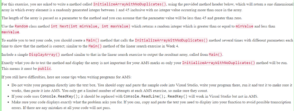 Solved For this exercise, you are asked to write a method | Chegg.com