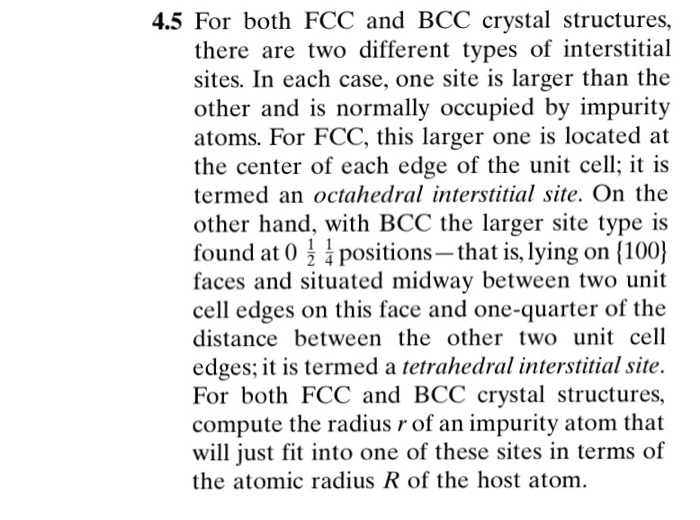Solved For both FCC and BCC crystal structures, there are | Chegg.com