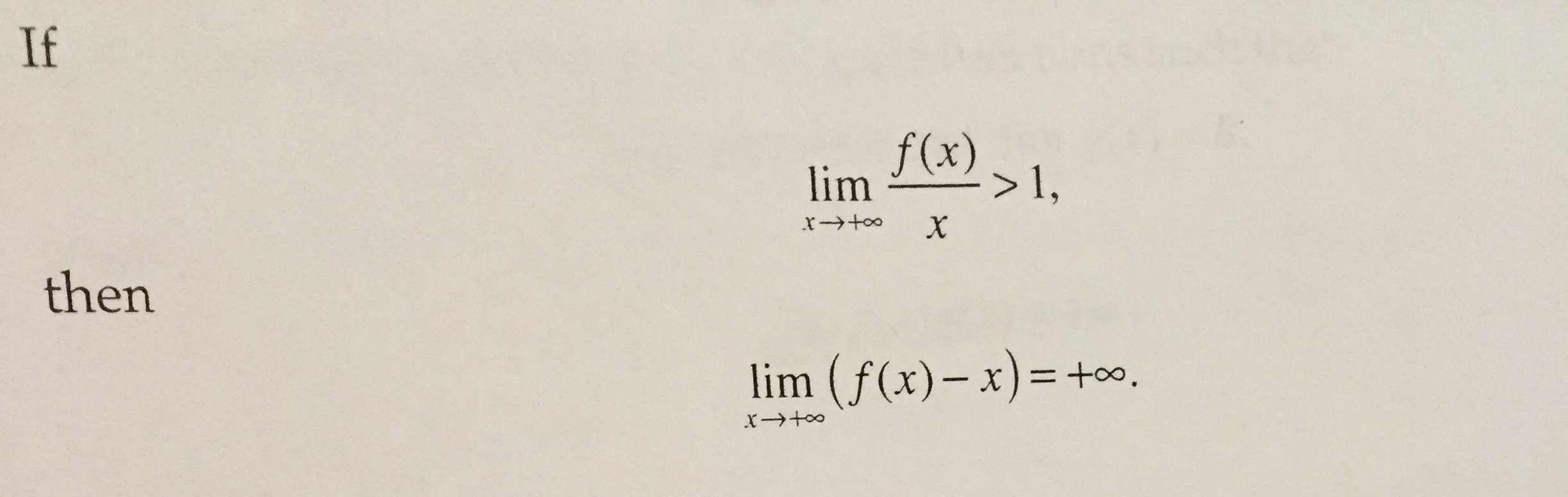Solved If lim_x rightarrow infinity f(x)/x 1, then lim_x | Chegg.com