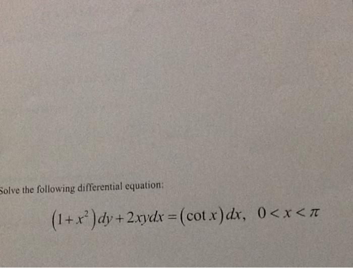 Solved Solve the following differential equation: (1 + | Chegg.com