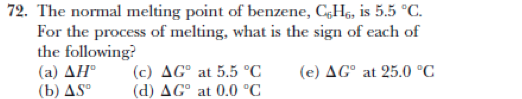 Solved The Normal Melting Point Of Benzene C6H6 Is 5 5 Chegg solved-the-normal-melting-point-of-benzene-c6h6-is-5-5-chegg