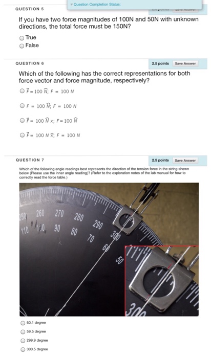 Solved If you have two force magnitudes of 100N and 50N with | Chegg.com