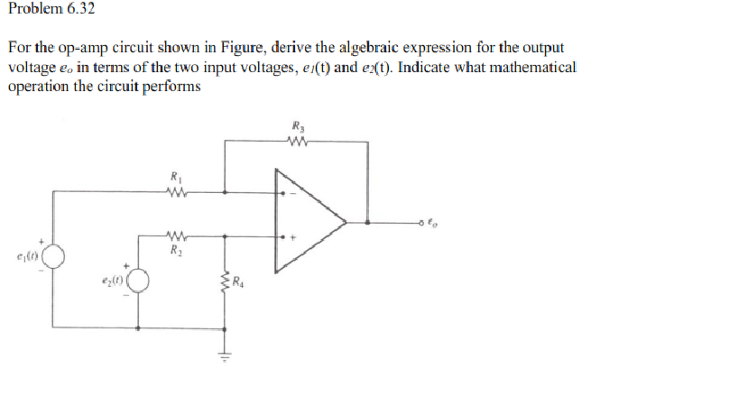 Solved For the op-amp circuit shown in Figure, derive the | Chegg.com