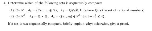 Solved Determine which of the following sets is sequentially | Chegg.com