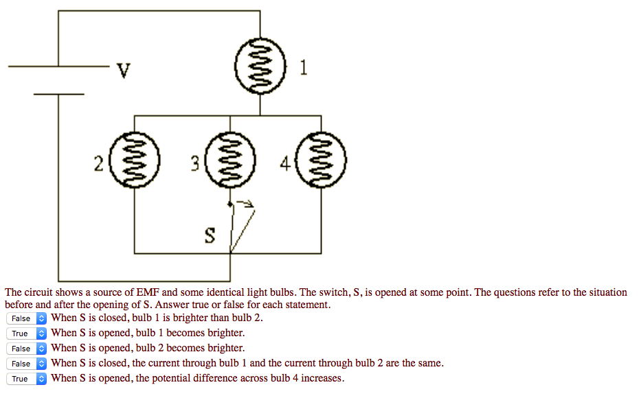 Solved source of EMF and some identical light bulbs. The | Chegg.com