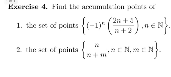 Solved Find the accumulation points of the set of points | Chegg.com