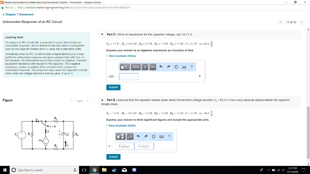 Solved To analyze an RC circuit with a dependent source that | Chegg.com