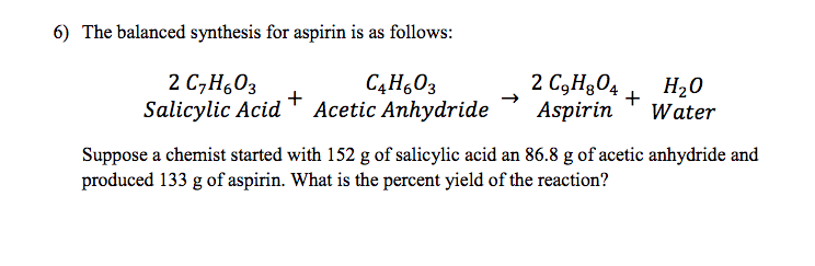 Chemical Equation Synthesis Of Acetylsalicylic Acid - Tessshebaylo