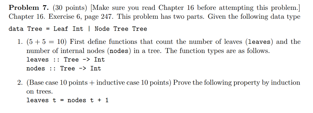 Problem 7. (30 points) Make sure you read Chapter 16 | Chegg.com Problem 7. (30 points) Make sure you read Chapter 16 | Chegg.com