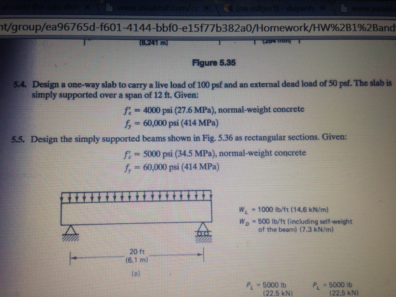 Design a one-way slab to carry alive load of 100 psf | Chegg.com