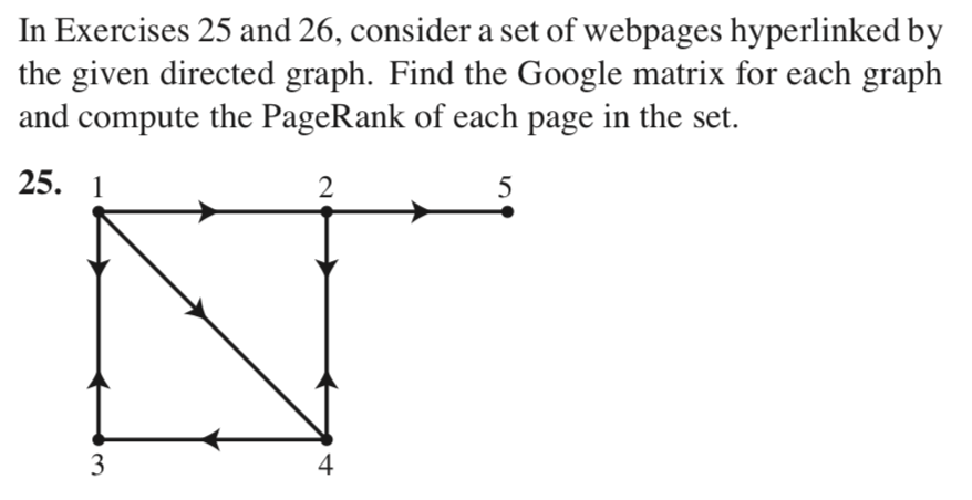 In Exercises 25 and 26, consider a set of webpages | Chegg.com